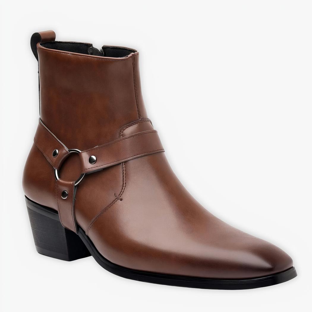 Bottines homme santiag marron à talon • Ma Santiag