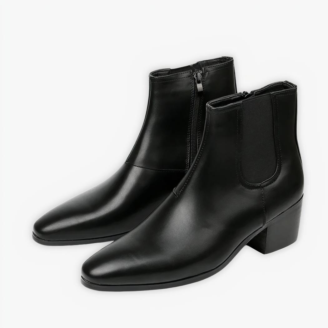 Bottines homme santiag noires à talon épais • Ma Santiag