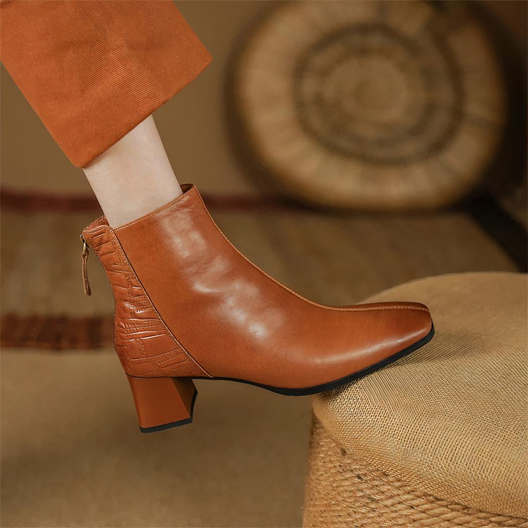 Bottine Camel Femme Cuir
