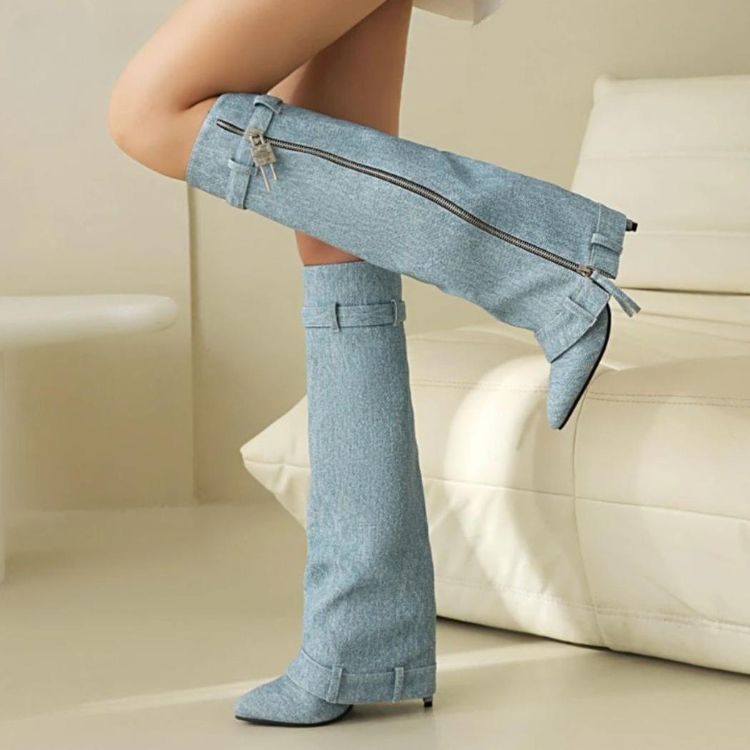 Santiag haute en jean de style moderne • Ma Santiag