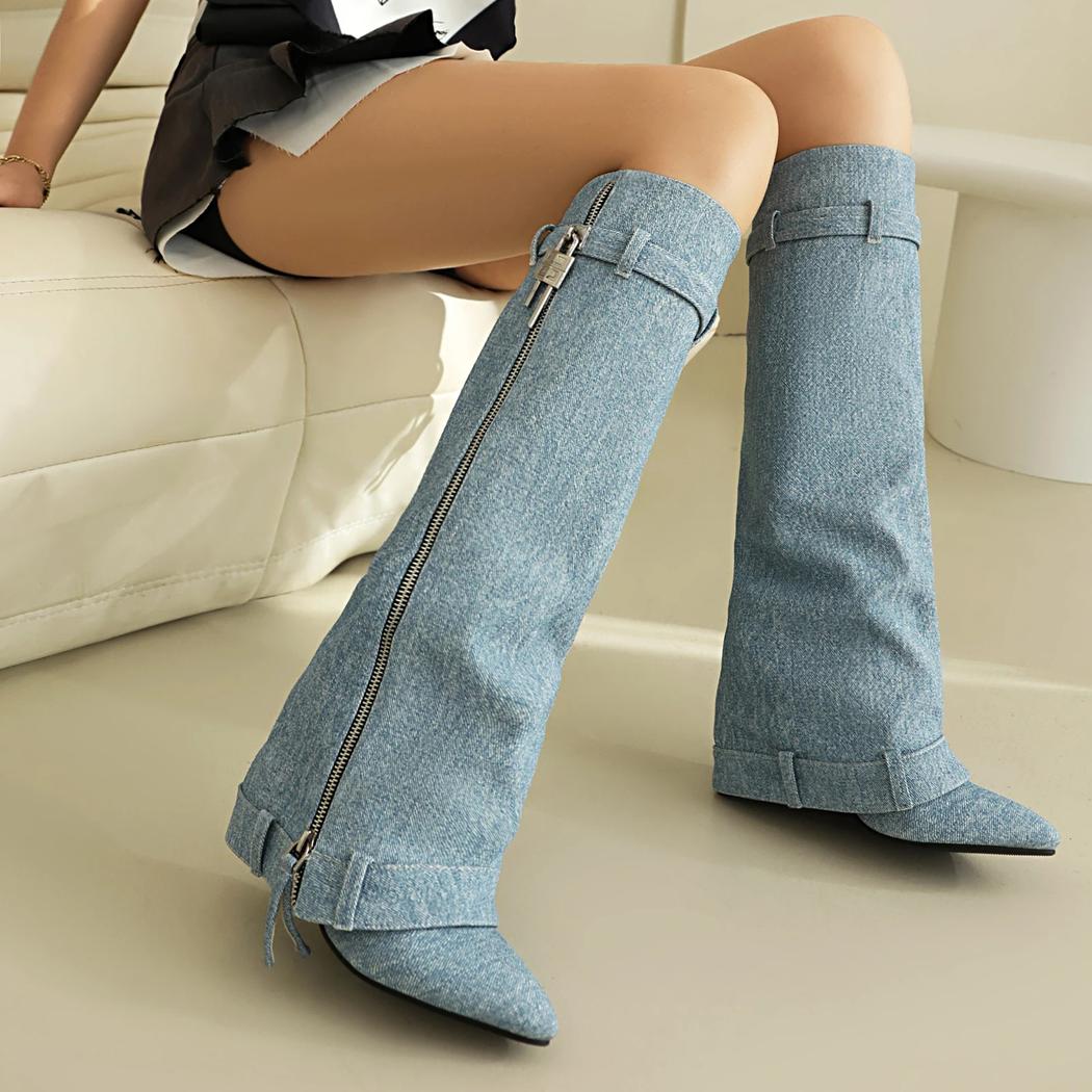 Santiag haute en jean de style moderne • Ma Santiag