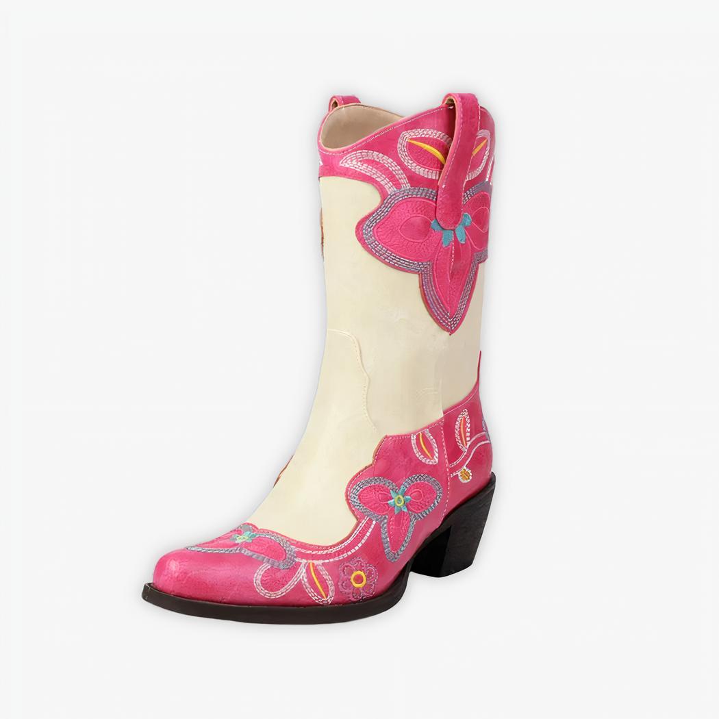 Santiag mi haute femme originale motif floral • Ma Santiag