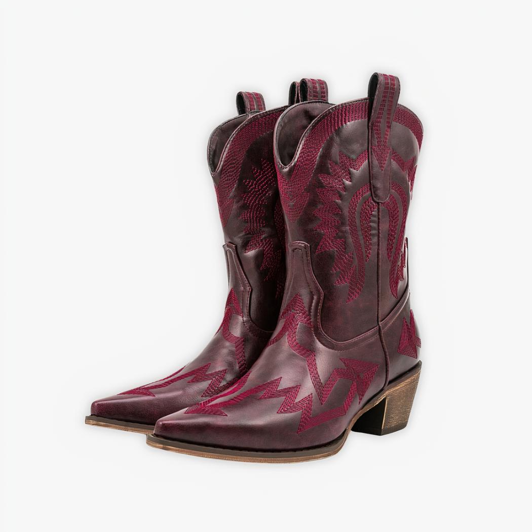 Santiag à talon rouge style cowboy pour femme • Ma Santiag